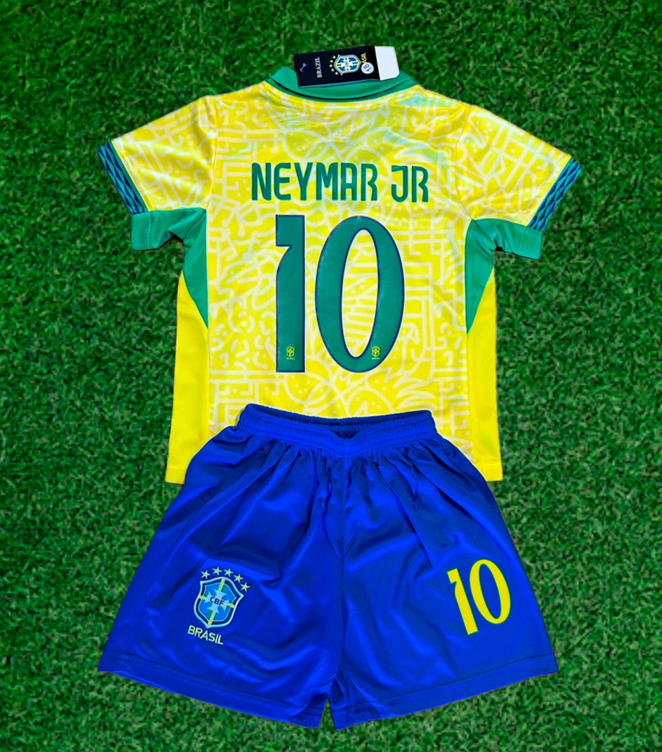 Neymar Jr. Kids Jersey Brazil Soccer Kit – CustomKiddos.com