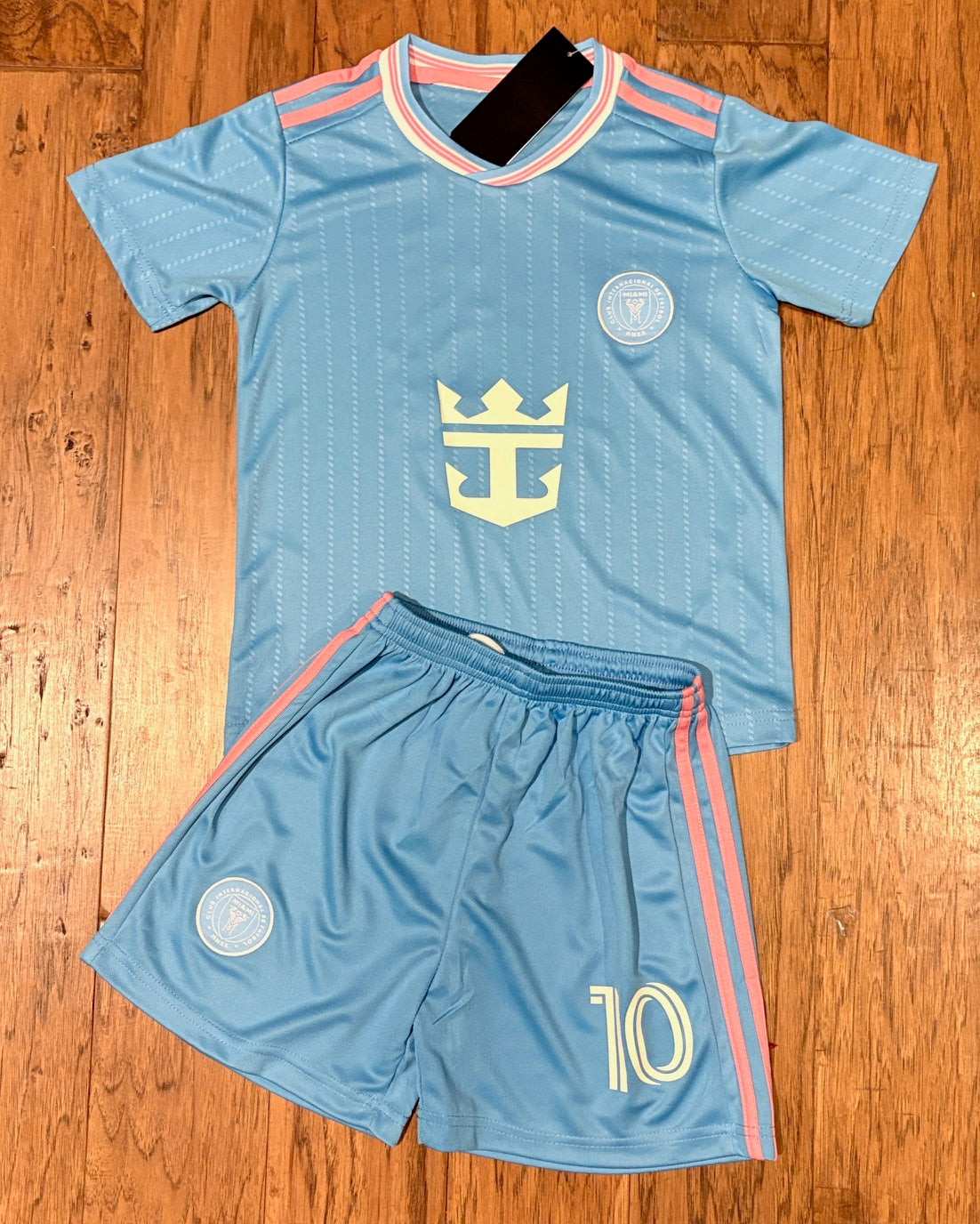 Lionel Messi Kids Blue Miami Soccer Jersey Set Football Youth Toddler ...